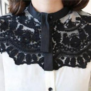 Crochet Overlay Shirt - White on Luulla