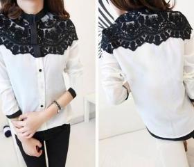 Crochet Overlay Shirt - White on Luulla