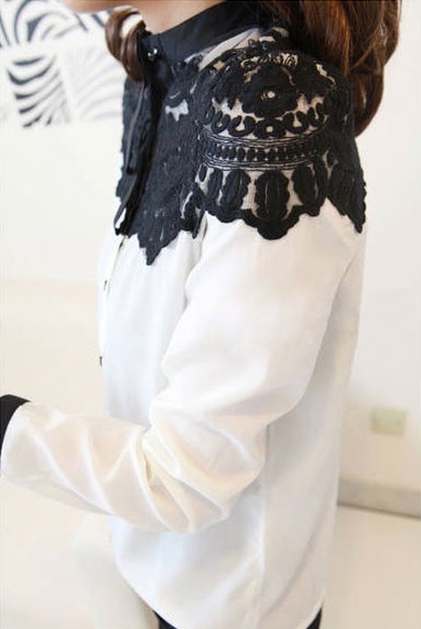 Crochet Overlay Shirt - White on Luulla